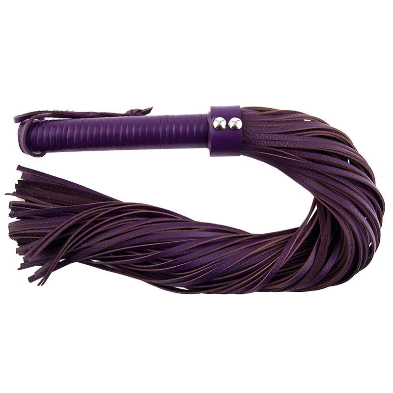 Rouge Garments Large Purple Leather Flogger - LittleTickle.co.uk