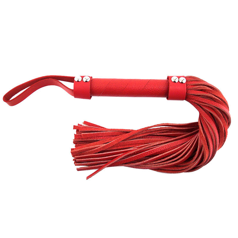 Rouge Garments Red Leather Flogger - LittleTickle.co.uk
